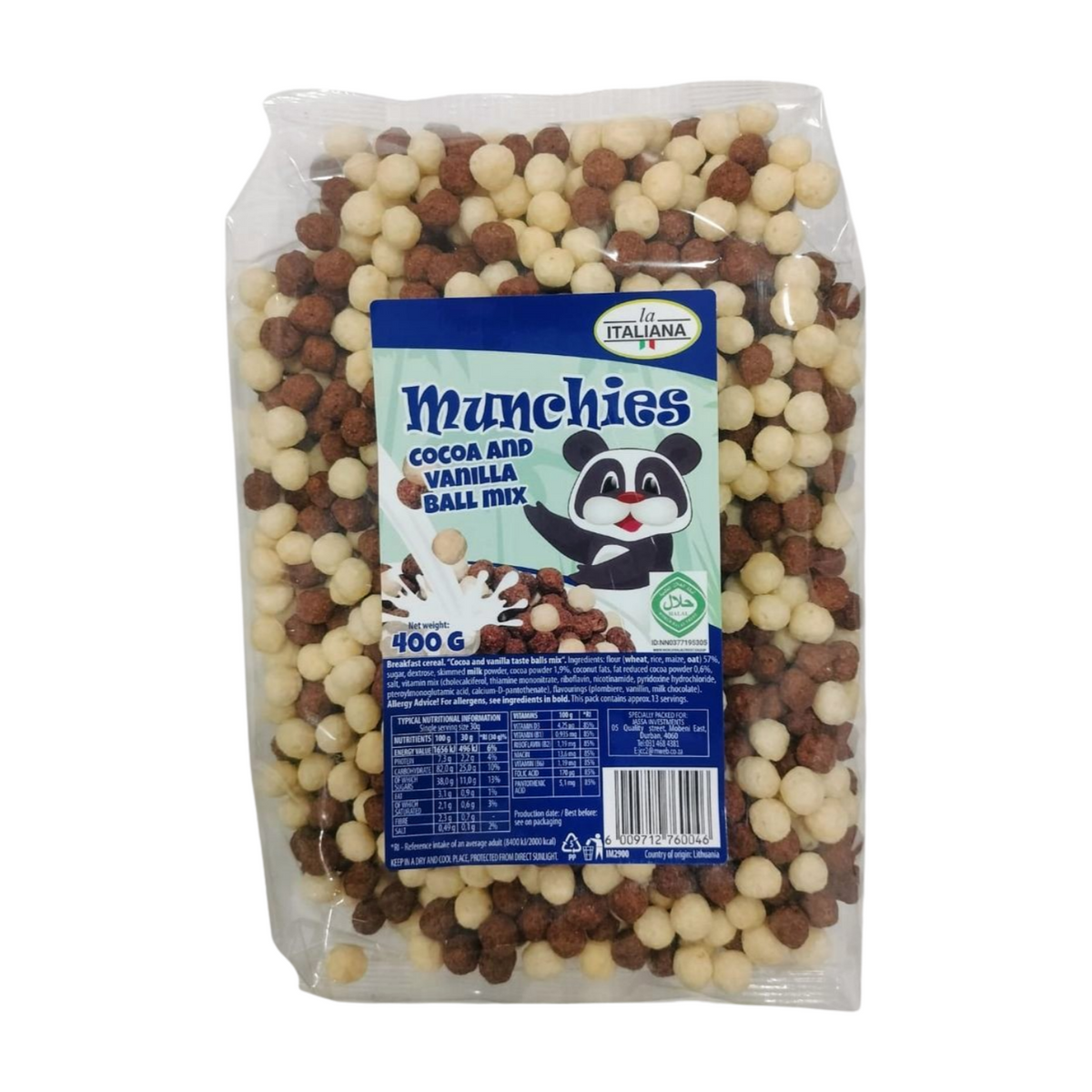 LA ITALIANA MUNCHIES COCOA & VANILLA BALLS 400GM — Chohans Spice